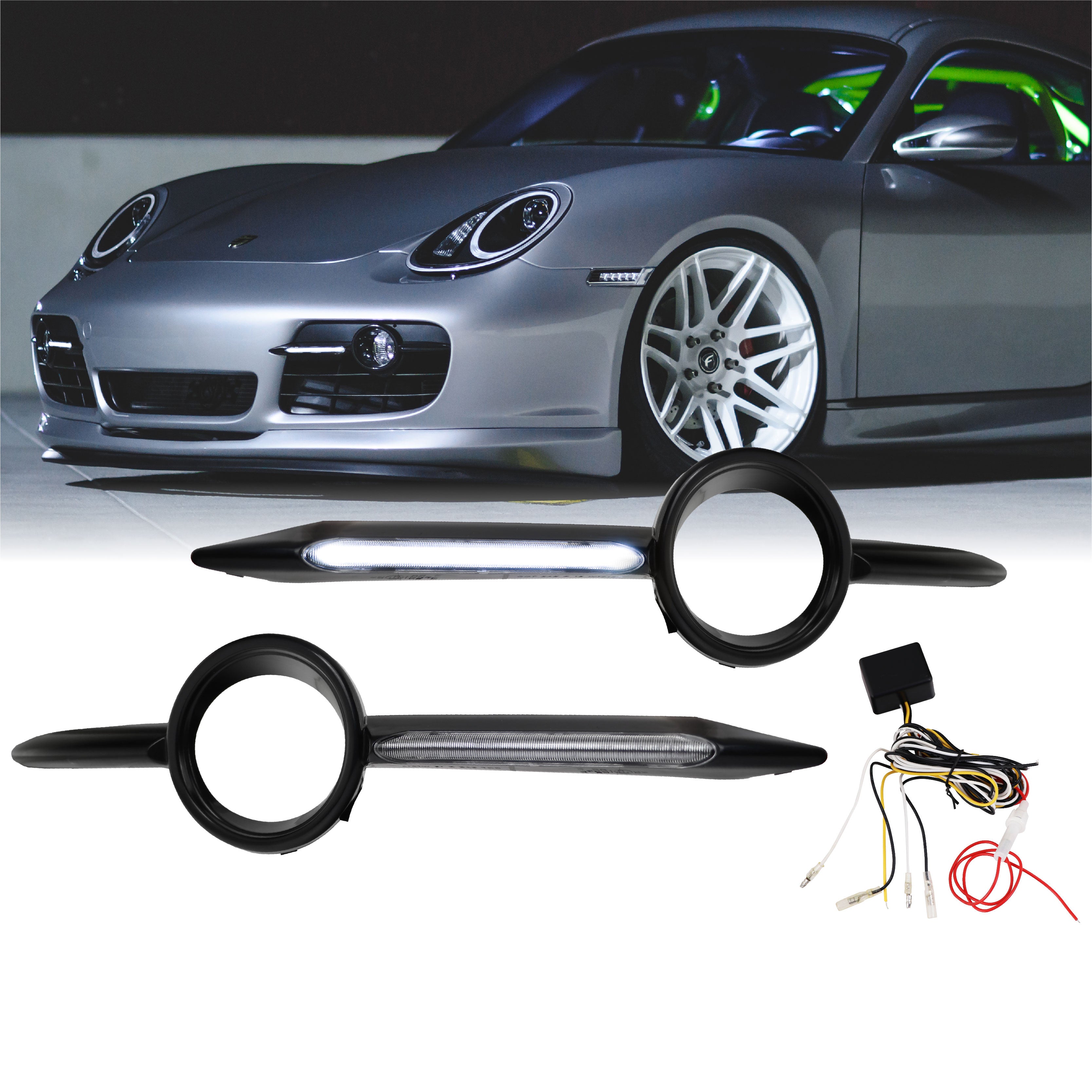 2006-2008 Porsche Cayman 987 LED 987.2 Facelift Style Front Bumper Day ...