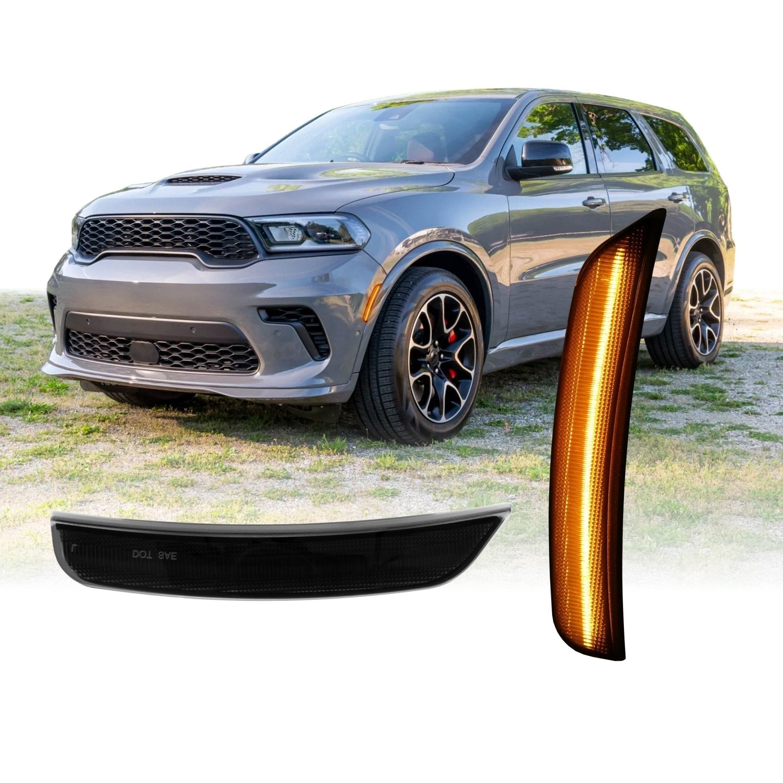 2021-2025 Dodge Durango Front Smoke Lens Amber or White LED Bumper Side ...