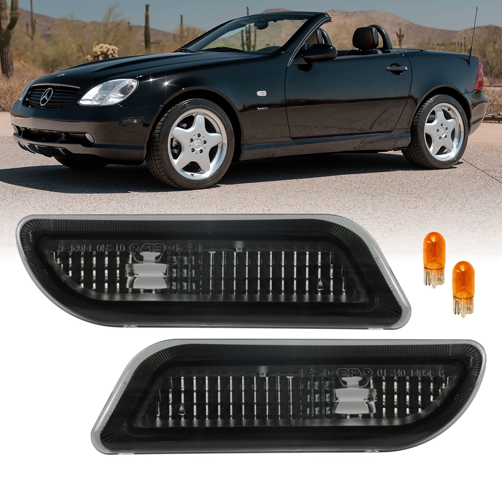 1998-2004 Mercedes SLK Class R170 Clear or Smoke Front Bumper Side Mar ...