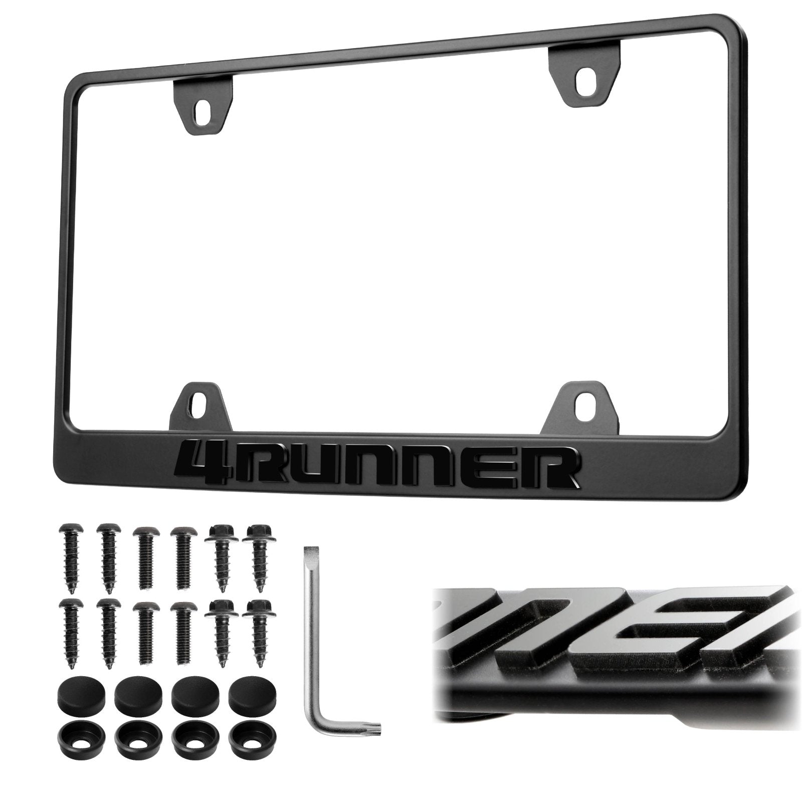 1984-2025 Toyota 4Runner SUV Stealth Black Powder Coat License Plate F ...