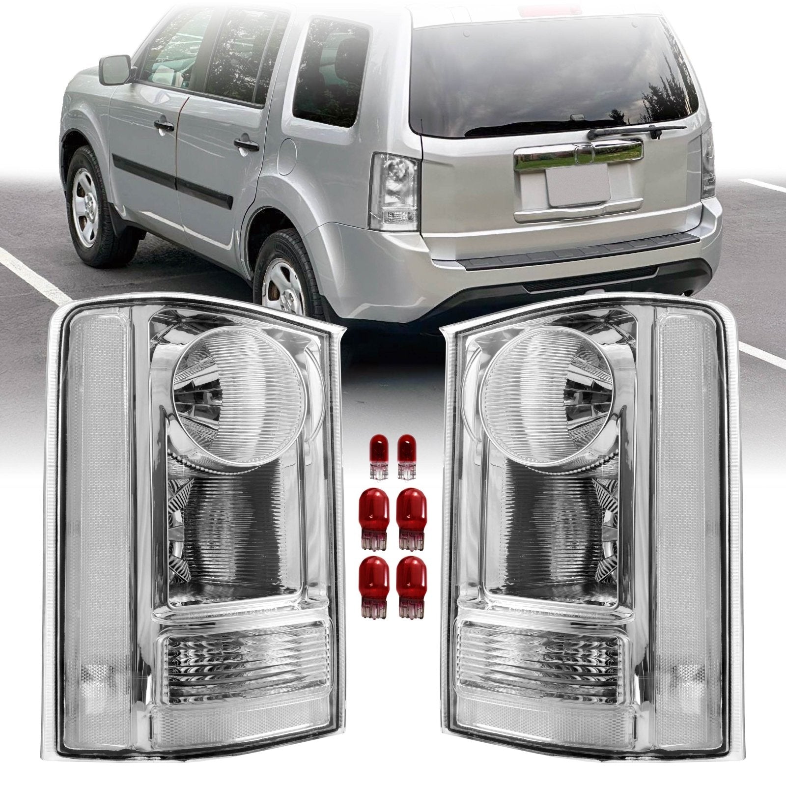 2009-2015 Honda Pilot All Clear Lens Tail Lights – Unique Style Racing