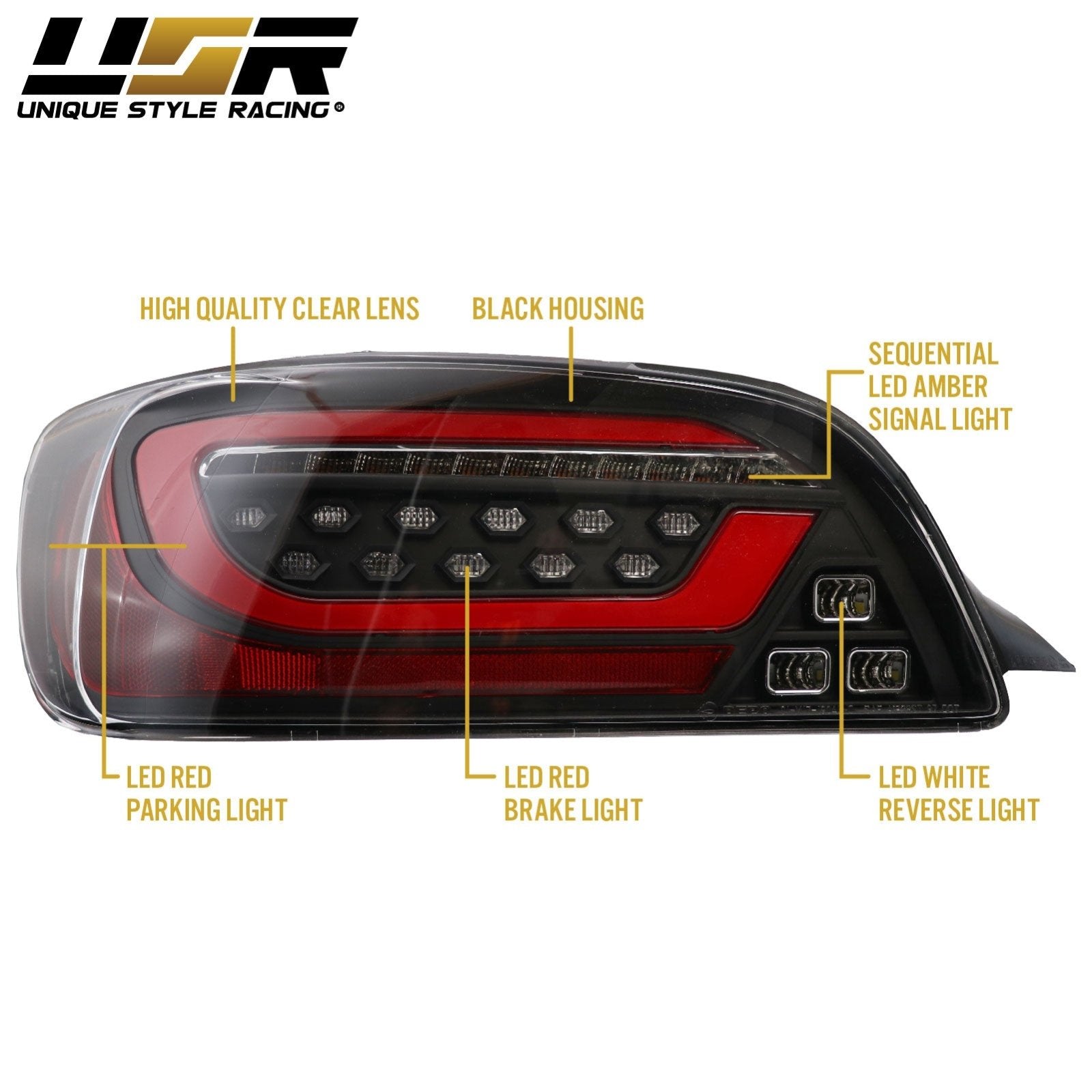 2000-2009 Honda S2000- AP1/AP2 Black/Clear or Black Chrome/Smoke Rear ...
