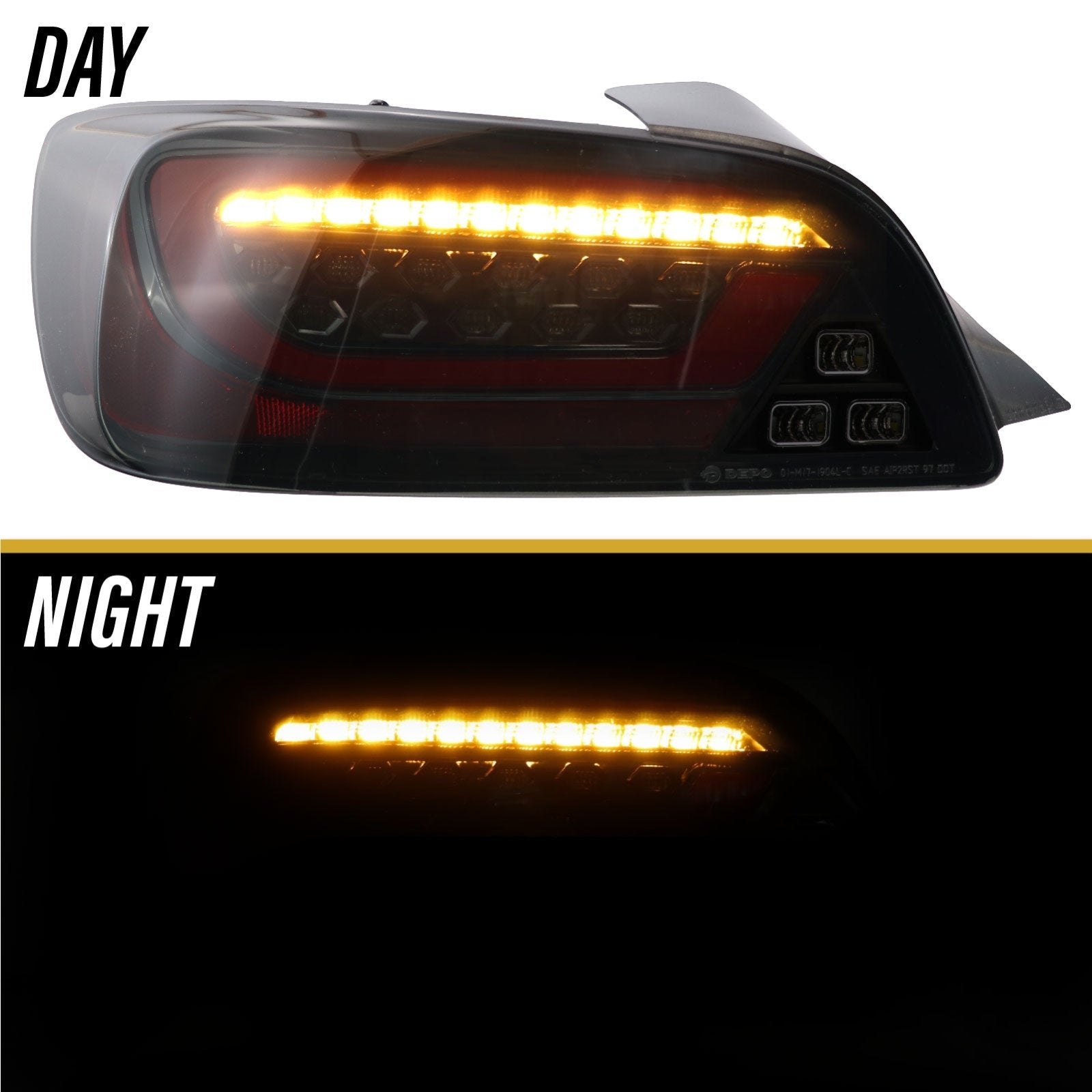 2000-2009 Honda S2000- AP1/AP2 Black/Clear or Black Chrome/Smoke Rear ...