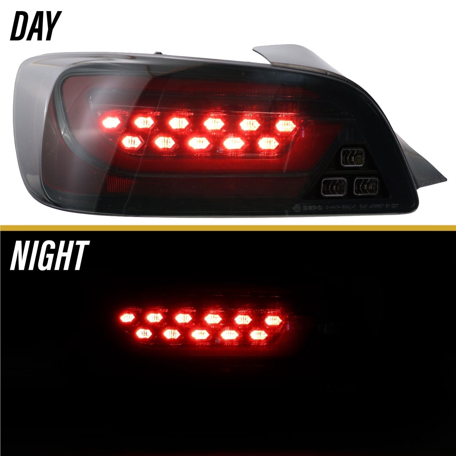2000-2009 Honda S2000- AP1/AP2 Black/Clear or Black Chrome/Smoke Rear ...