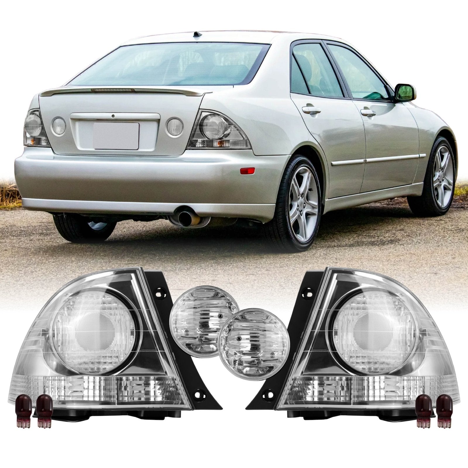 2001-2005 Lexus IS300 & IS200 4D Sedan All Clear Lens 4PC Tail Light ...