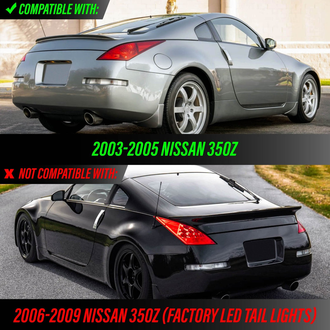 2003-2009 Nissan 350Z Z33 JDM 'Z' Shaped Black / Clear Monochrome Lens ...