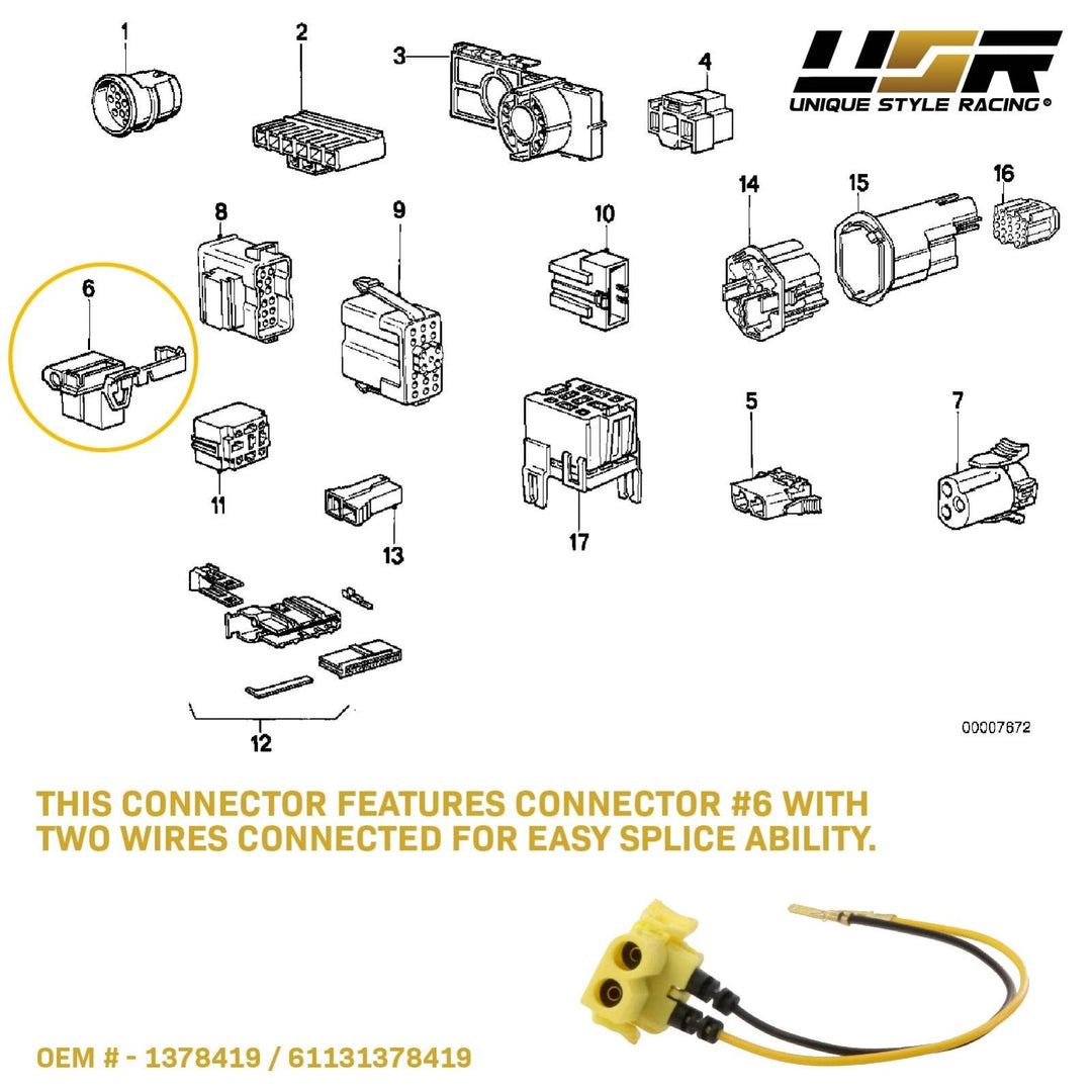 BMW E30 E34 E36 Ambient Temperature Sensor Plug 61131378419 Wire ...